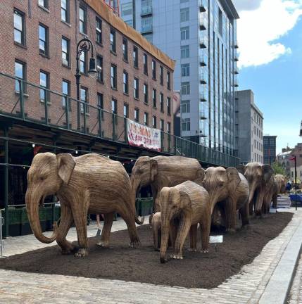 One Hundred Life-Size Elephant Sculptures Thunder into Meatpacking District